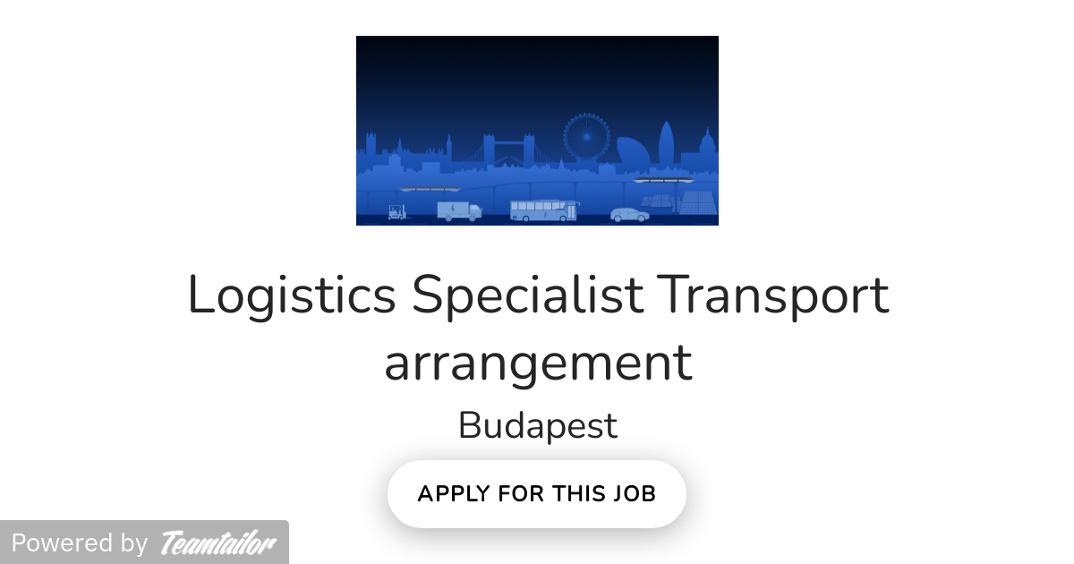 Logistics Specialist Transport arrangement - BYD Europe