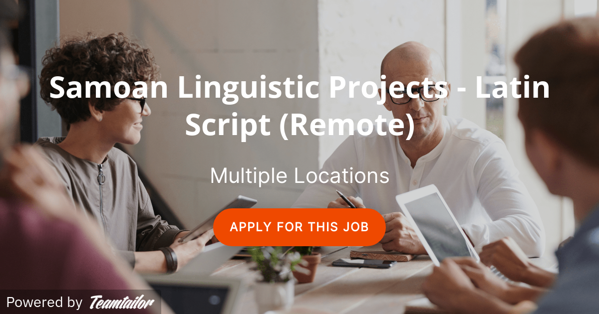 Samoan Linguistic Projects - Latin Script (Remote) - Sigma Group