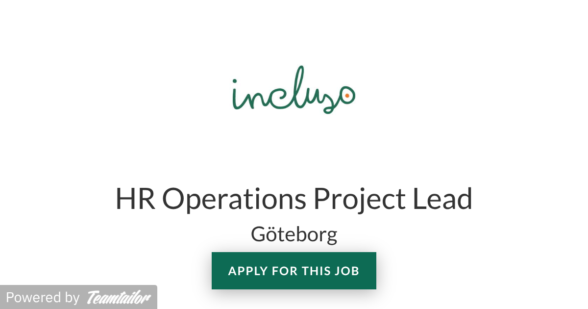 HR Operations Project Lead - Incluso