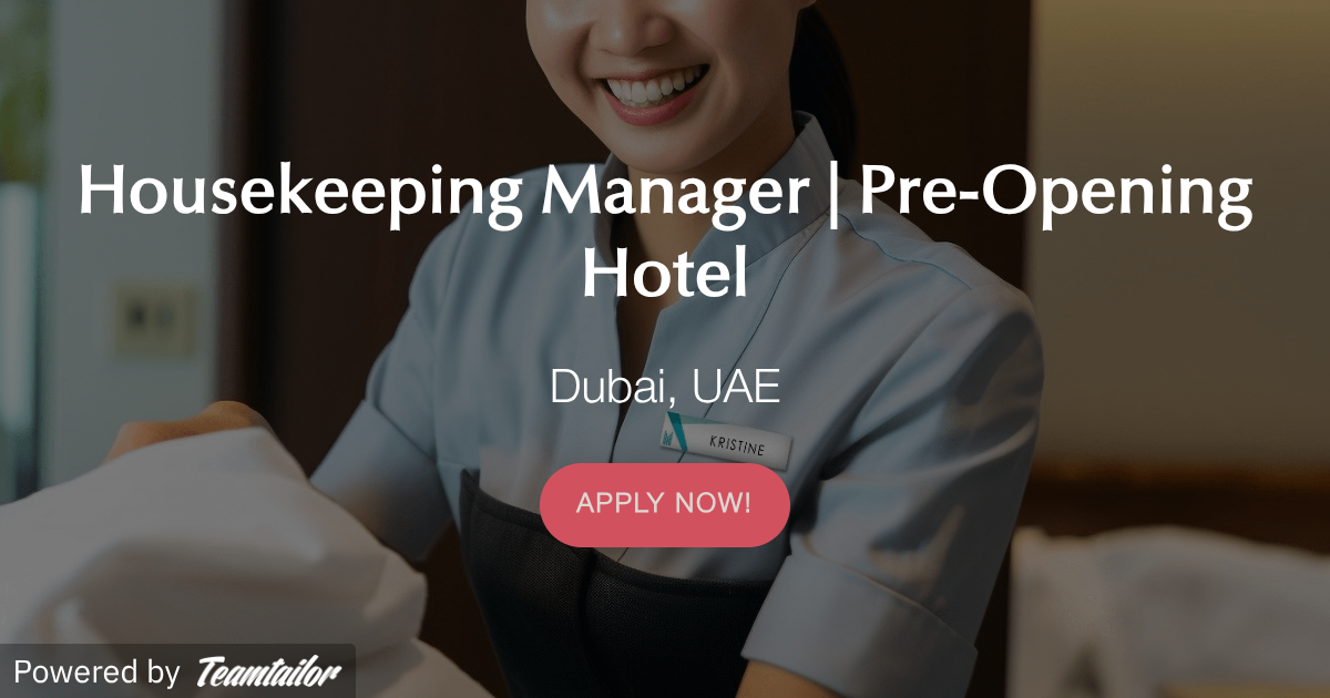 Housekeeping Manager | Pre-Opening Hotel - Millennium Hotels and ...