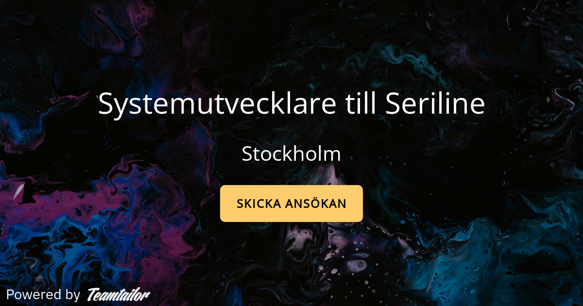 Systemutvecklare till Seriline - Jobbs On Sweden AB