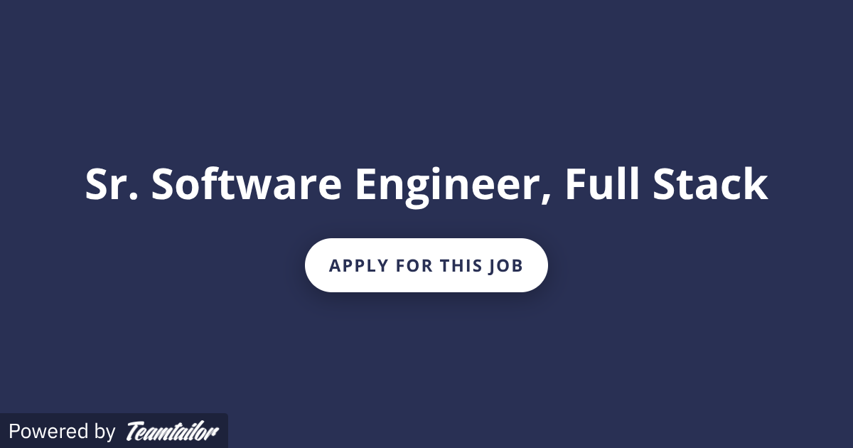Sr. Software Engineer, Full Stack - Canoe Intelligence
