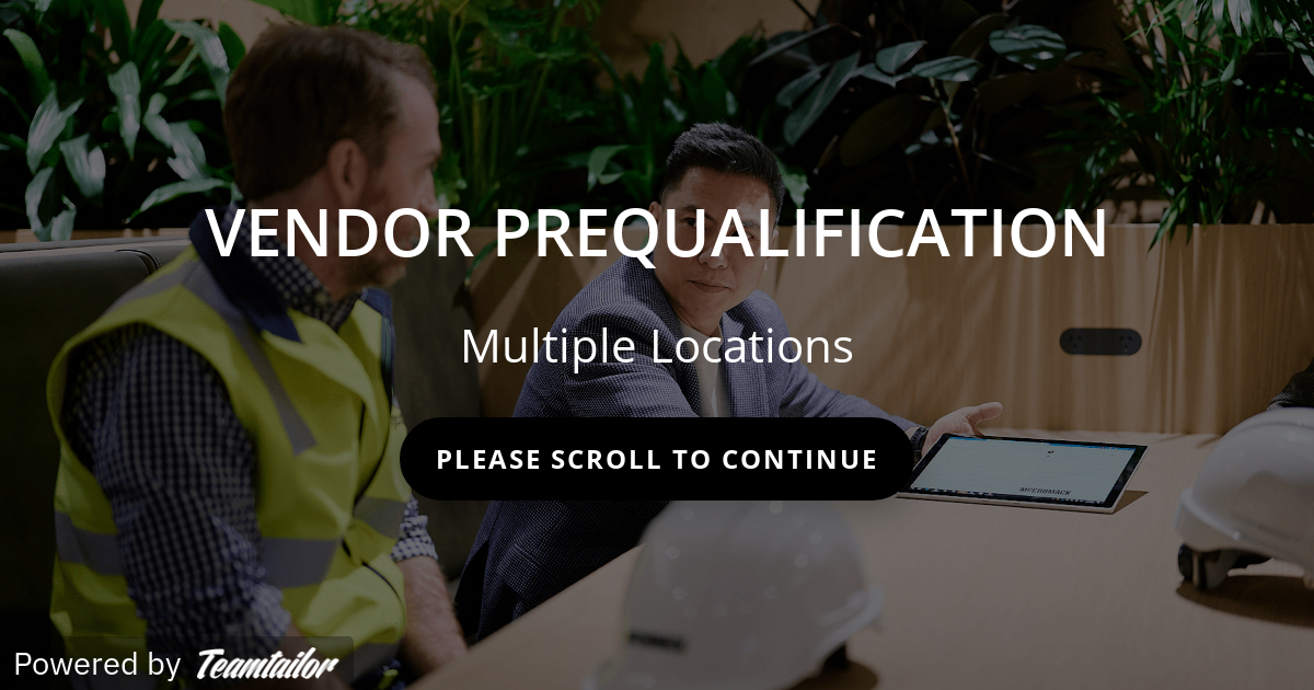 VENDOR PREQUALIFICATION - McCormack / Studio 103