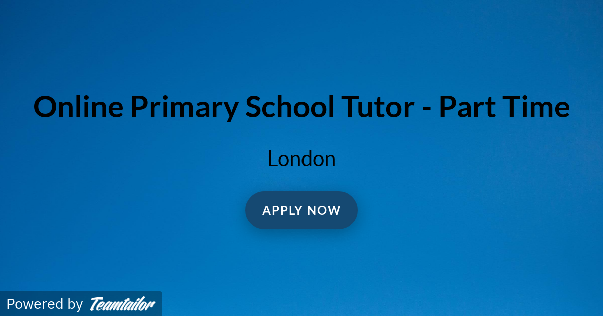 Online Primary School Tutor - Part Time - FindTutors