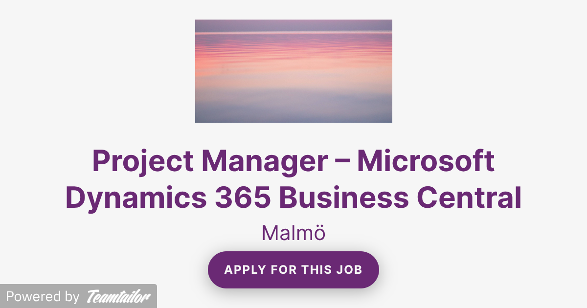 Project Manager – Microsoft Dynamics 365 Business Central - Aurora ...