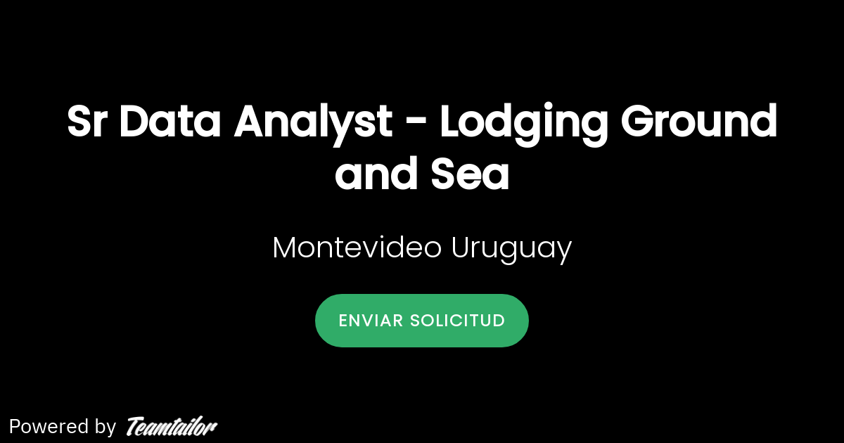Sr Data Analyst - Lodging Ground and Sea - Zonamerica