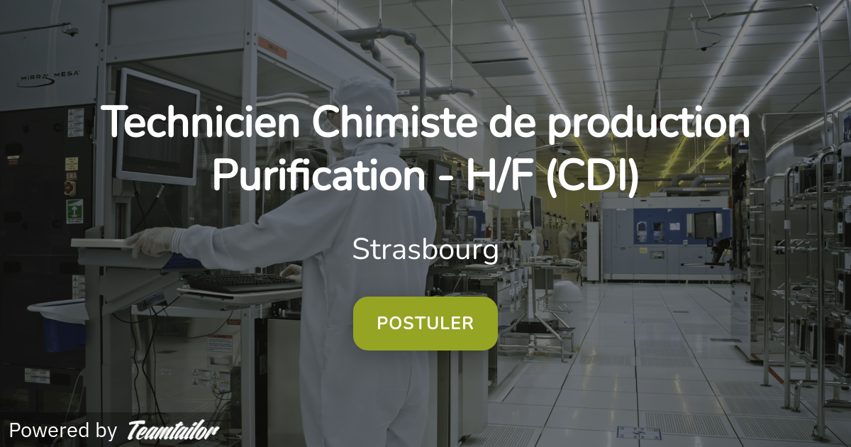 Technicien Chimiste de production Purification - H/F (CDI ...