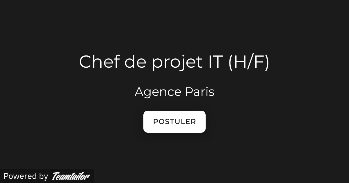 Chef de projet IT (H/F) - fortil