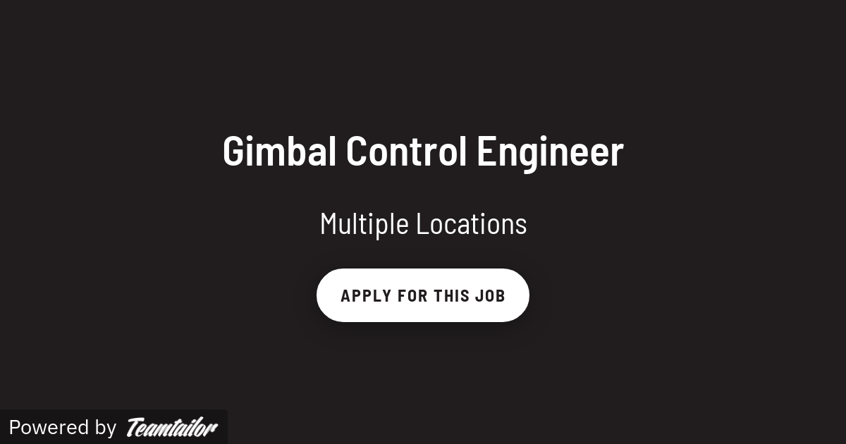 Gimbal Control Engineer - Tekever