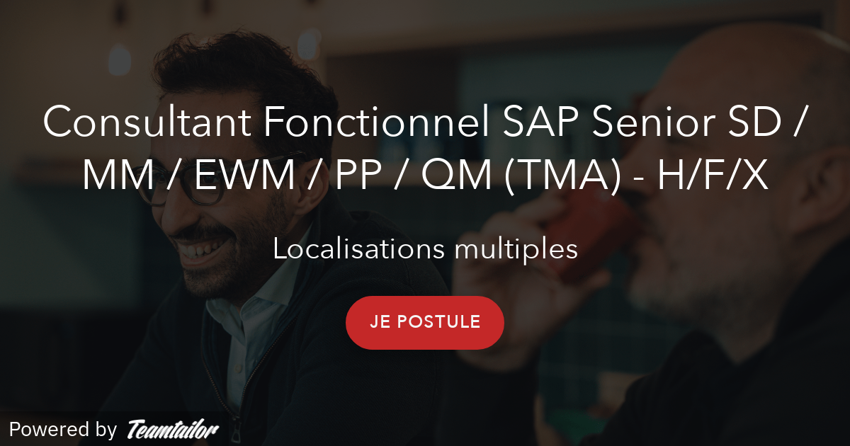 Consultant Fonctionnel SAP Senior SD / MM (TMA) - H/F/X - delaware France
