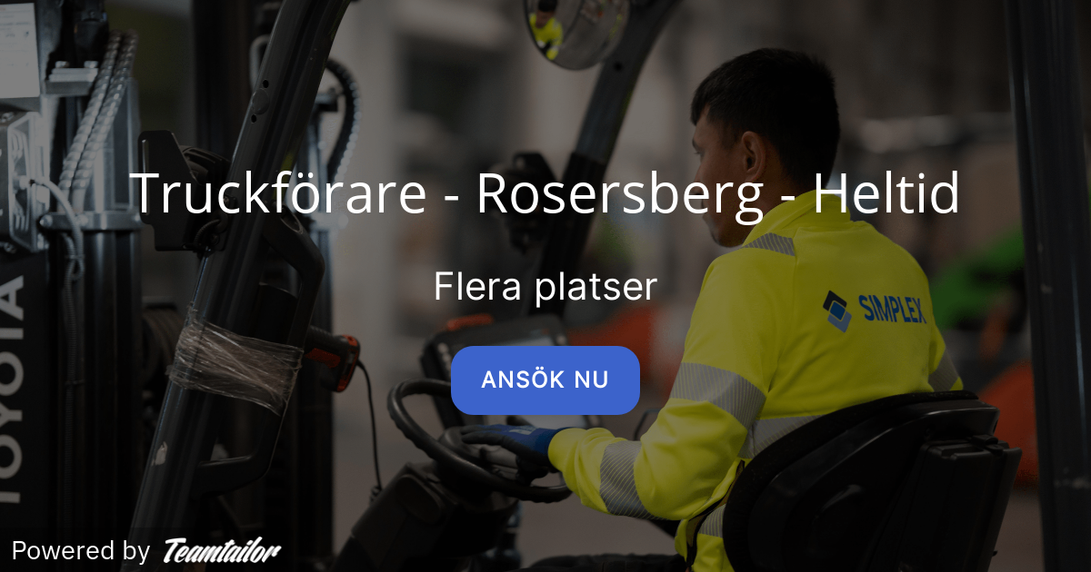 Truckförare - Rosersberg - Heltid - Simplex Bemanning AB