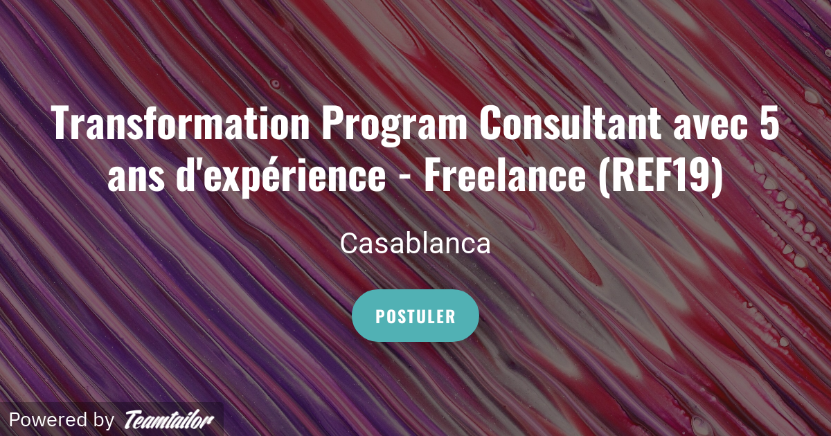 Transformation Program Consultant avec 5 ans d'expérience - Freelance (REF19) - Trusted Advisors