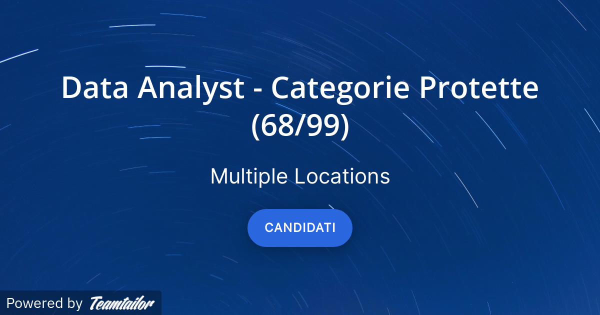 Data Analyst - Categorie Protette (68/99) - SDG Group