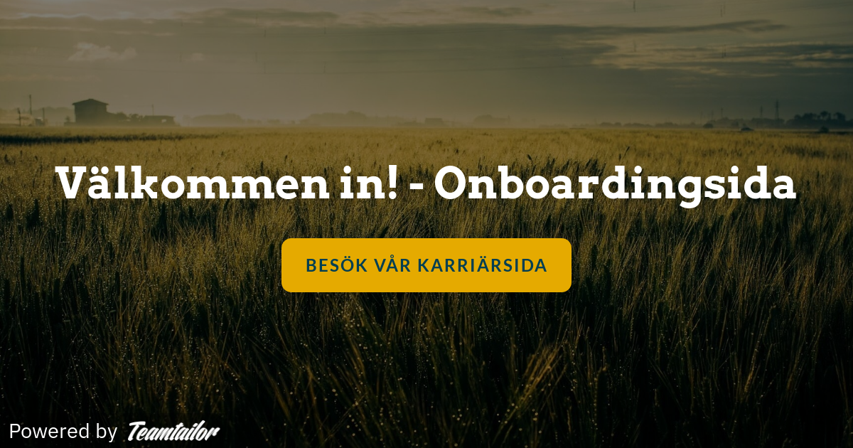 Välkommen in! - Onboardingsida - Spendrups