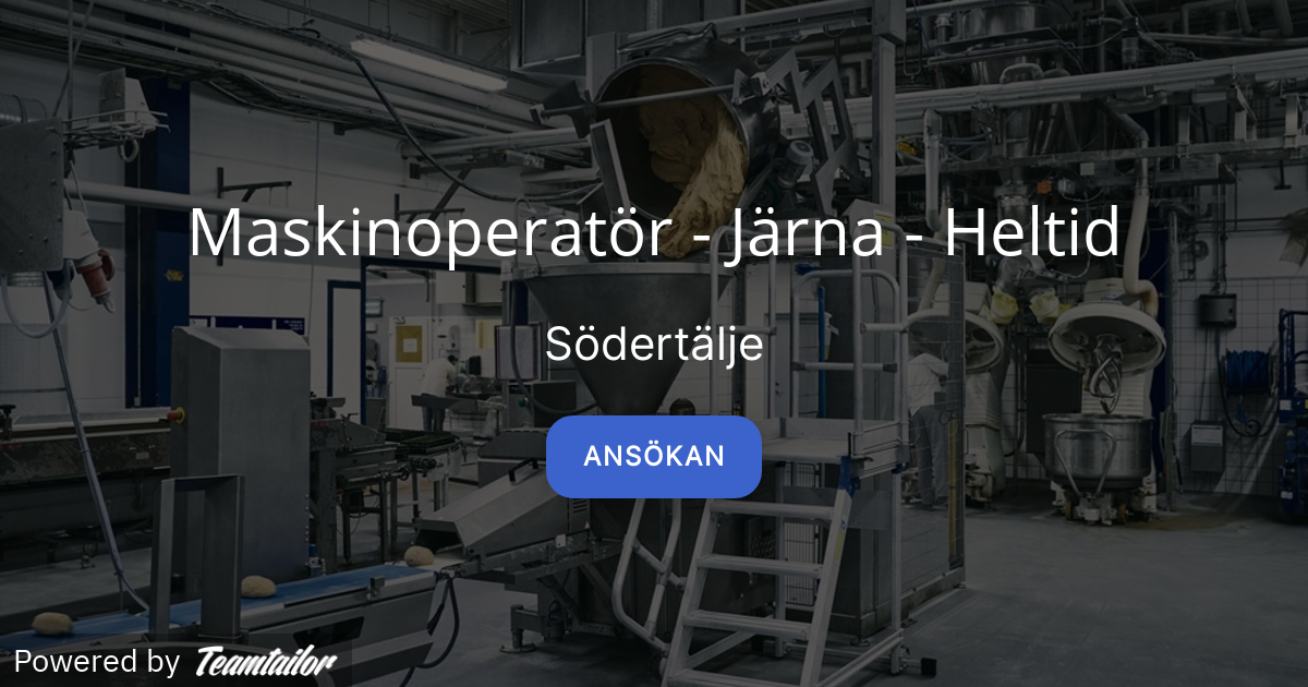 Maskinoperatör - Järna - Heltid - Simplex Bemanning AB