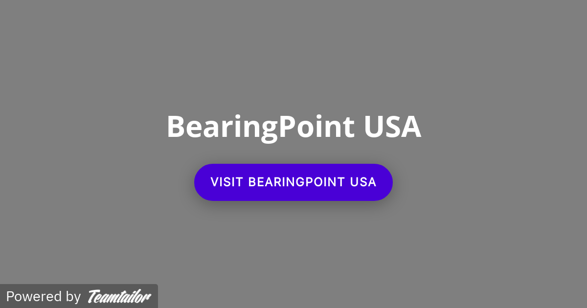 Welcome to our career site - BearingPoint Consulting, Inc. USA
