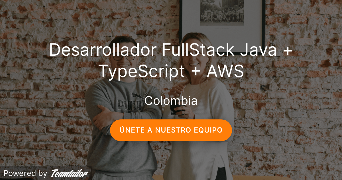Desarrollador FullStack Java + TypeScript + AWS - Sofka