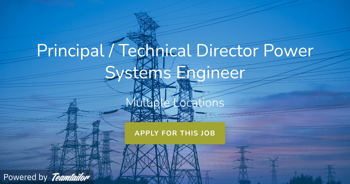 Principal / Technical Director Power Systems Engineer - PSC Consulting