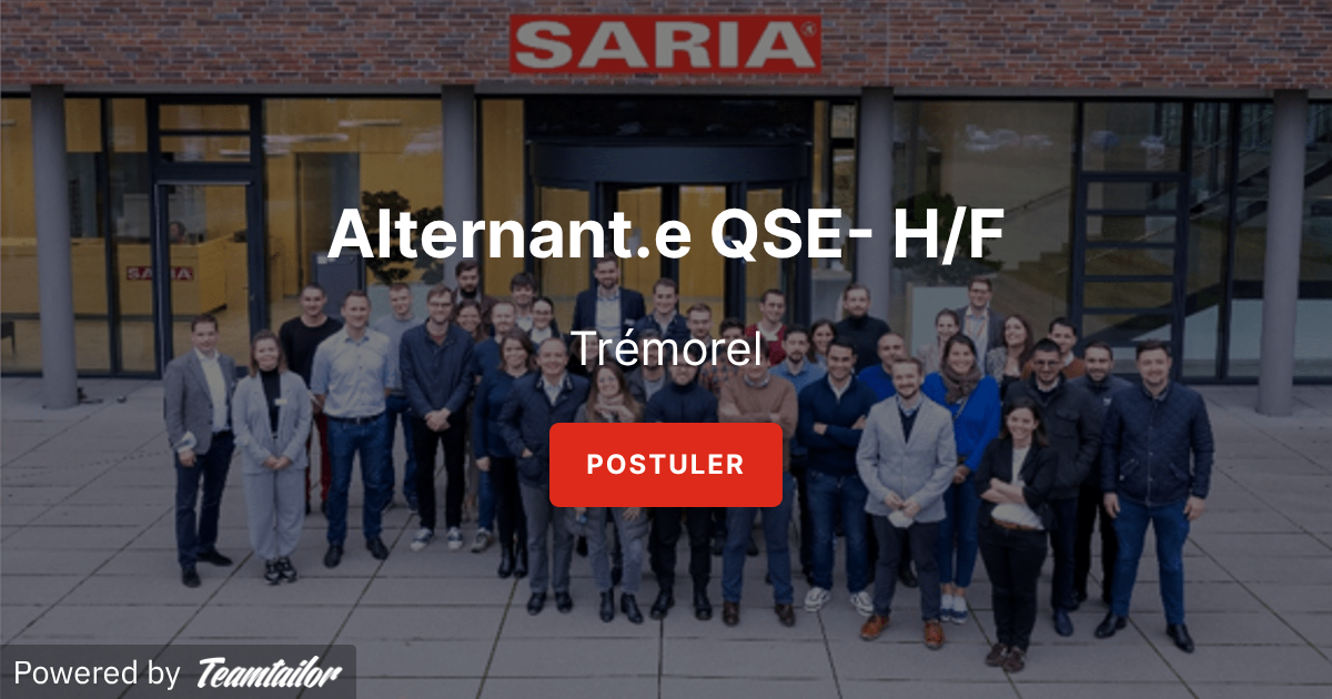 Alternant.e QSE- H/F - SARIA France
