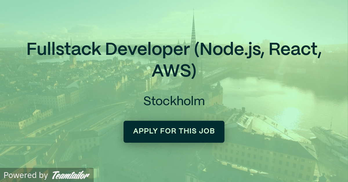 Fullstack Developer (Node.js, React, AWS) - Qred Bank AB
