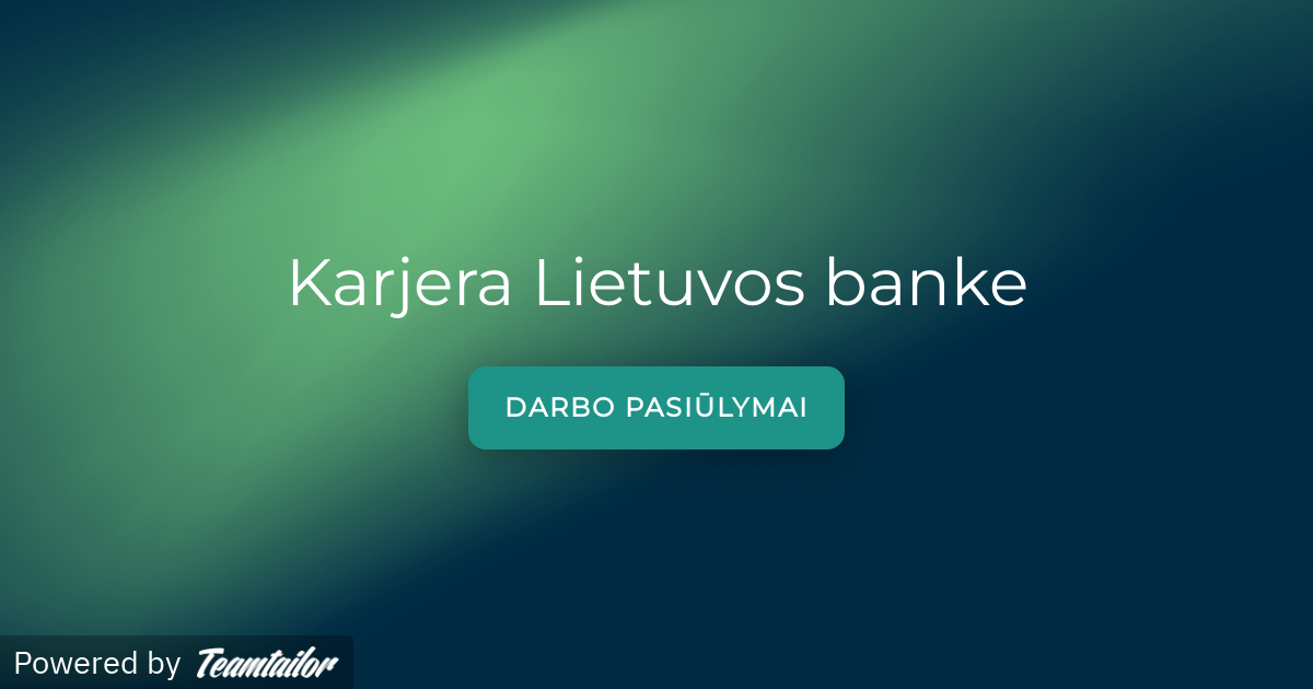 Karjera - Lietuvos bankas