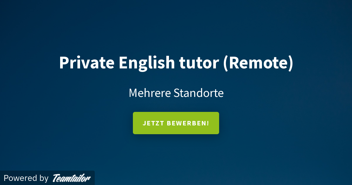 Private English tutor (Remote) - Nachhilfeunterricht