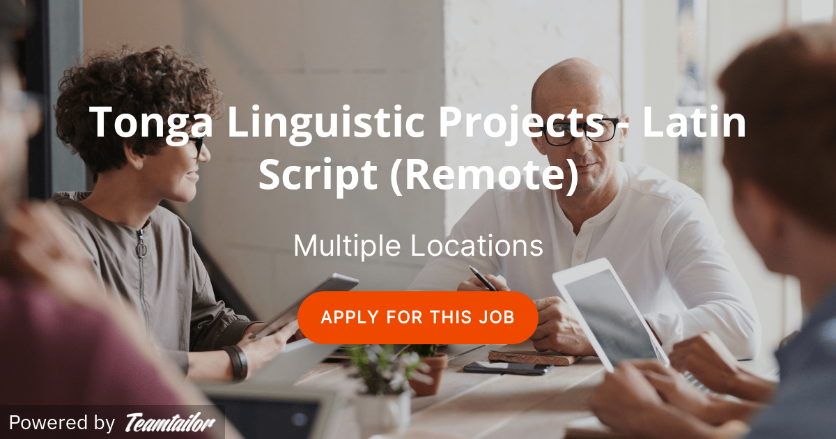 Tonga Linguistic Projects - Latin Script (Remote) - Sigma Group