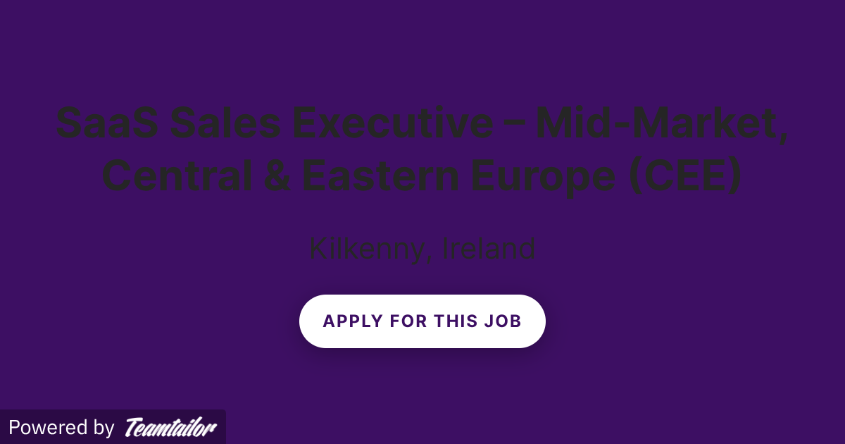 SaaS Sales Executive – Mid‑Market, Central & Eastern Europe (CEE) - Fintua