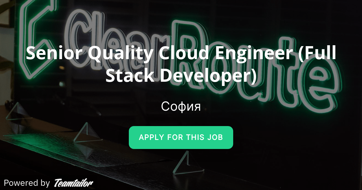 Senior Quality Cloud Engineer (Full Stack Developer) - ClearRoute