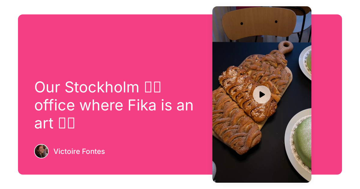 Our Stockholm 🇸🇪office where Fika is an art 😋😍 - Team stories - Teamtailor