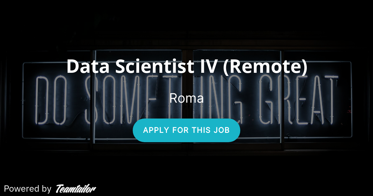 Data Scientist IV (Remote) - Agile Lab