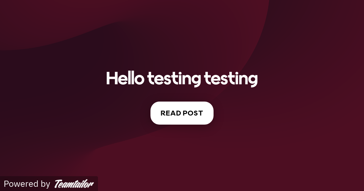 Hello testing testing - Voyado