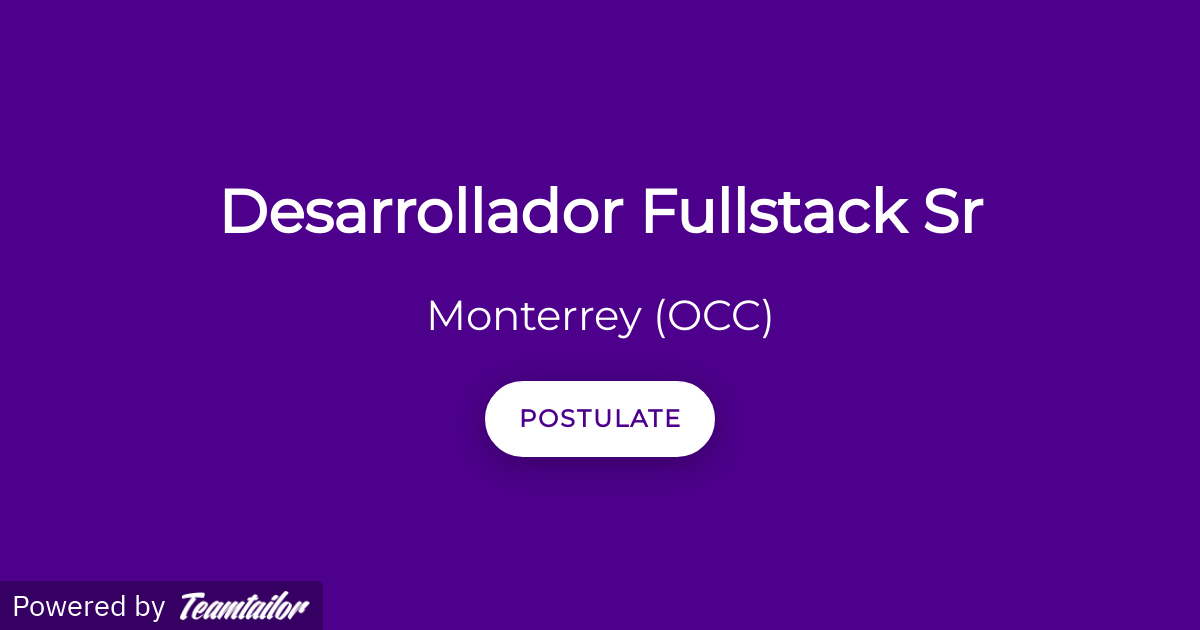 Desarrollador Fullstack Sr - Human Quality