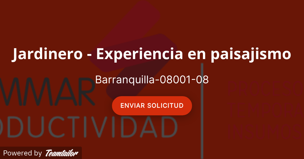 Jardinero - Experiencia en paisajismo - Summar