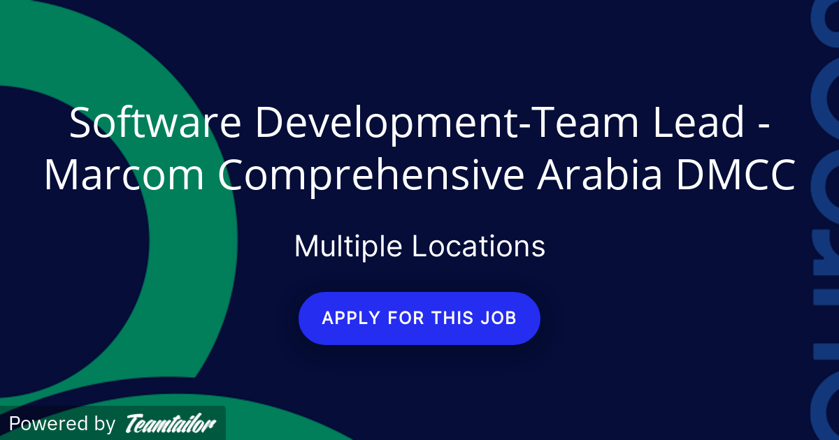 Software Development-Team Lead - Marcom Comprehensive Arabia DMCC - Qureos Inc