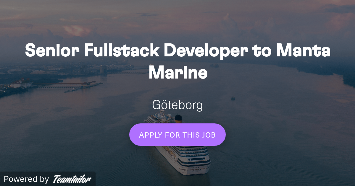 Senior Fullstack Developer to Manta Marine - Ants