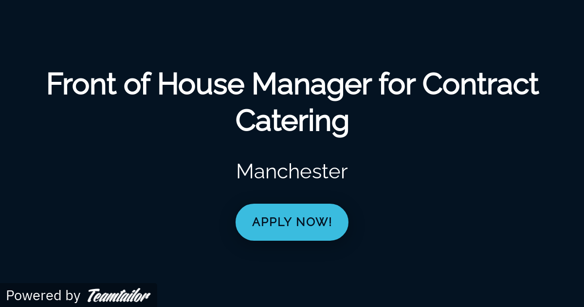 Front of House Manager for Contract Catering - Mint People