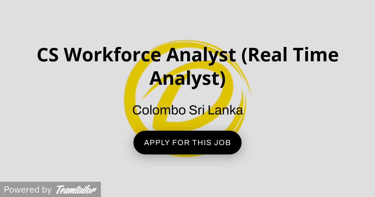 CS Workforce Analyst (Real Time Analyst) - Sportserve