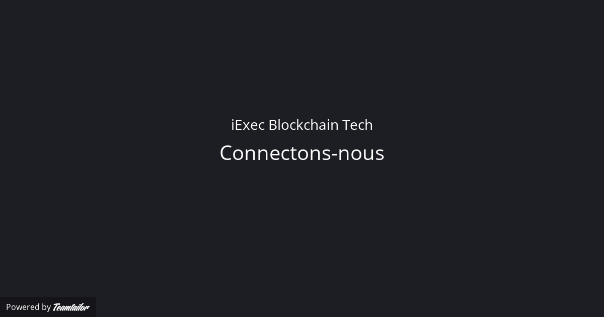 iExec Blockchain Tech – Connect