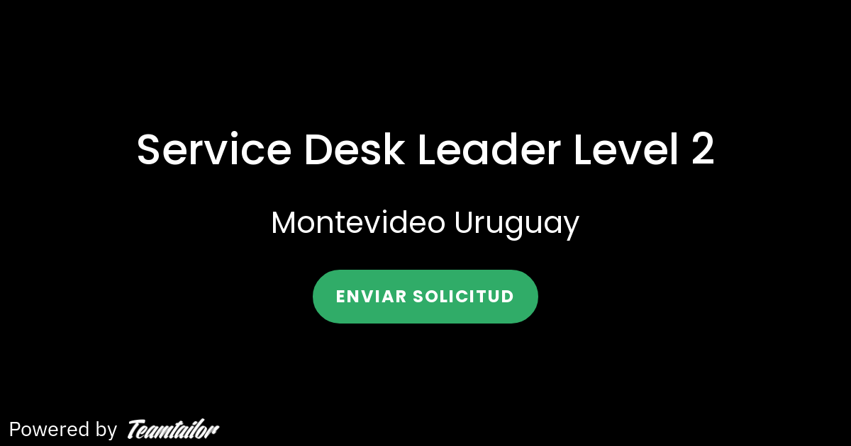 Service Desk Leader Level 2 - Zonamerica