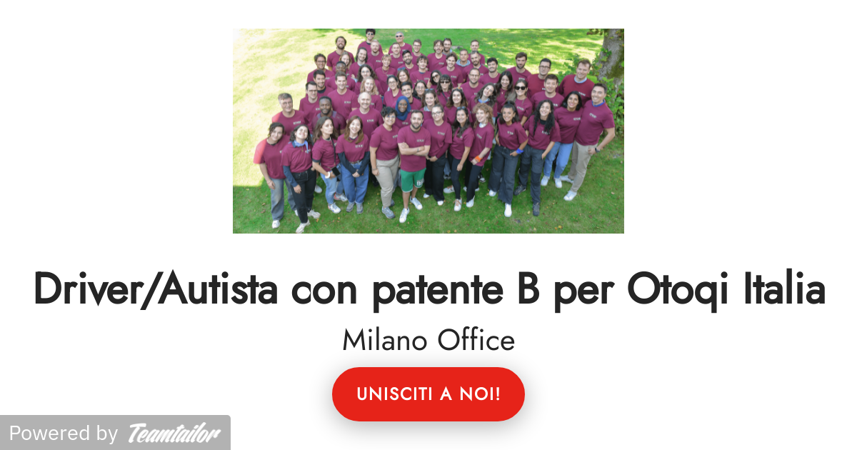 Driver/Autista con patente B per Otoqi Italia - Otoqi