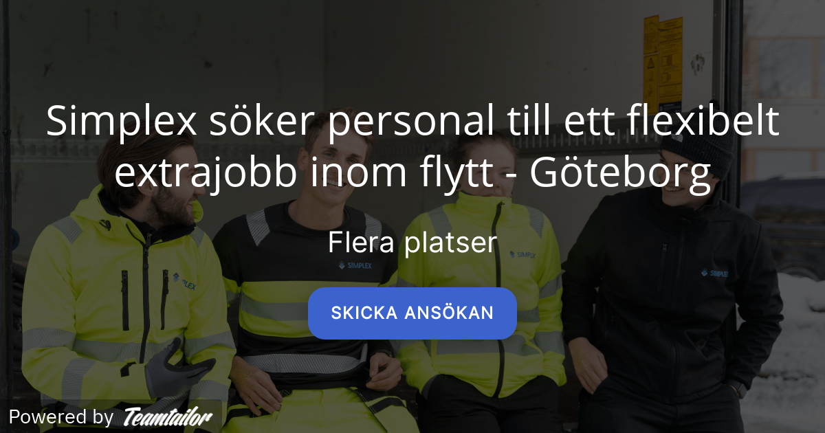 Simplex söker personal till ett flexibelt extrajobb inom flytt ...