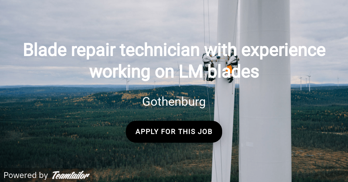 Blade repair technician with experience working on LM blades - Rope ...