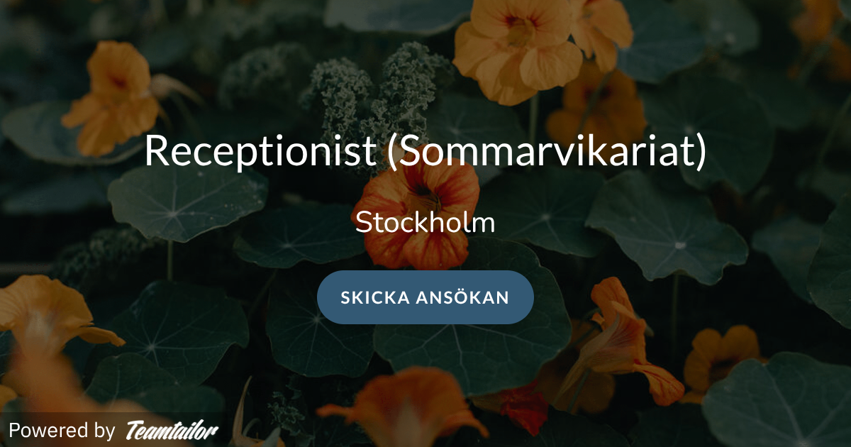 Receptionist (Sommarvikariat) - Hemfrid