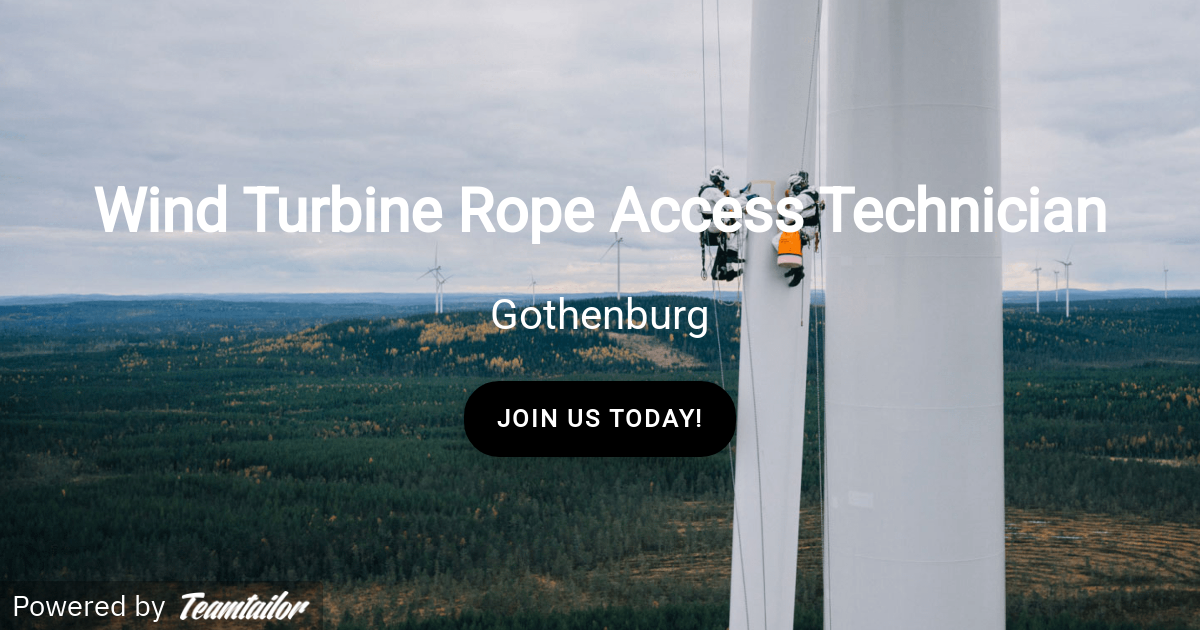 Wind Turbine Rope Access Technician - Rope Access Sverige AB