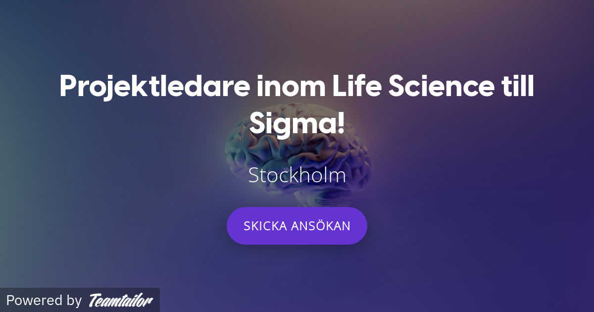 Projektledare inom Life Science till Sigma! - A-hub