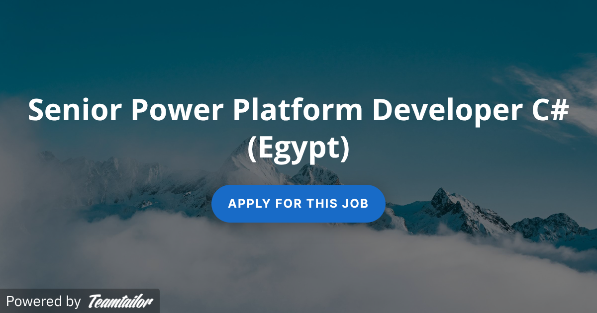 Senior Power Platform Developer C# (Egypt) - Remote People