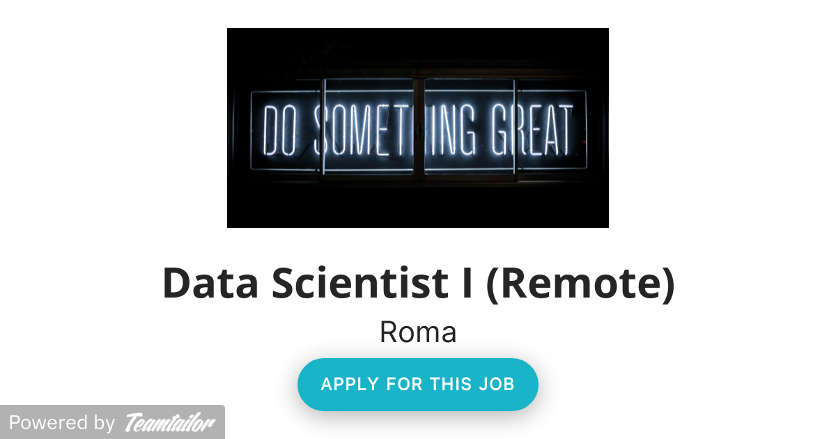 Data Scientist I (Remote) - Agile Lab