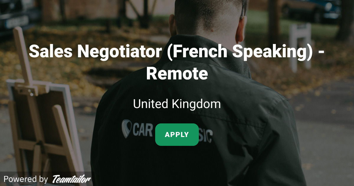 Sales Negotiator (French Speaking) - Remote - Car & Classic