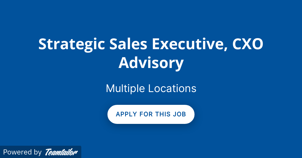 Strategic Sales Executive, CXO Advisory - ISMG Careers